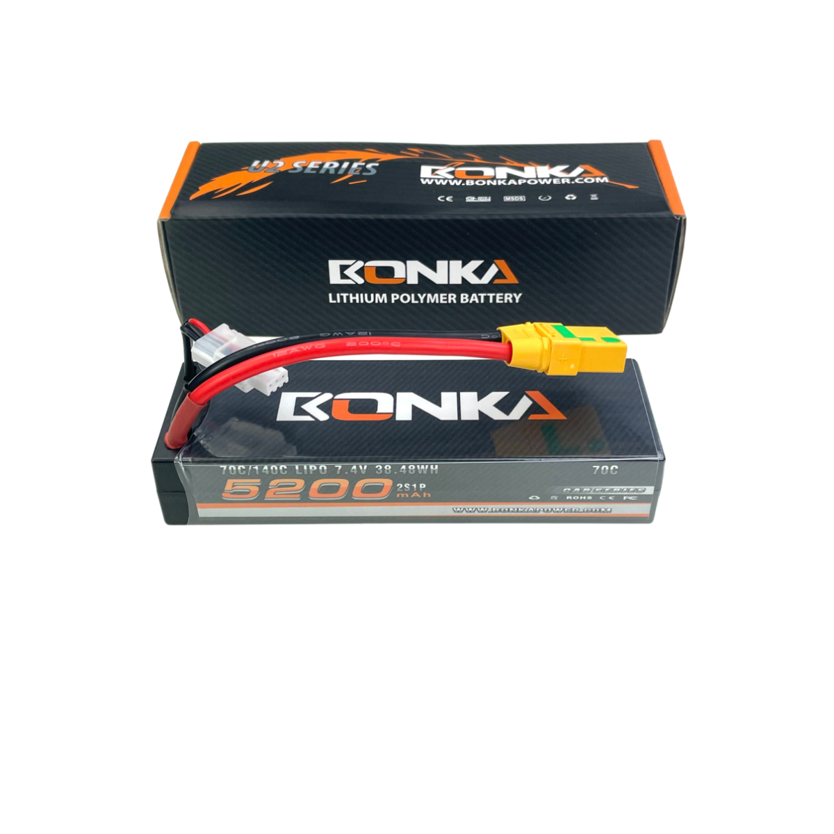 Bonka Lipo Akku 5200mAh 7,4V 70C Hardcase XT90 Antiblitz - Lipo Model ...